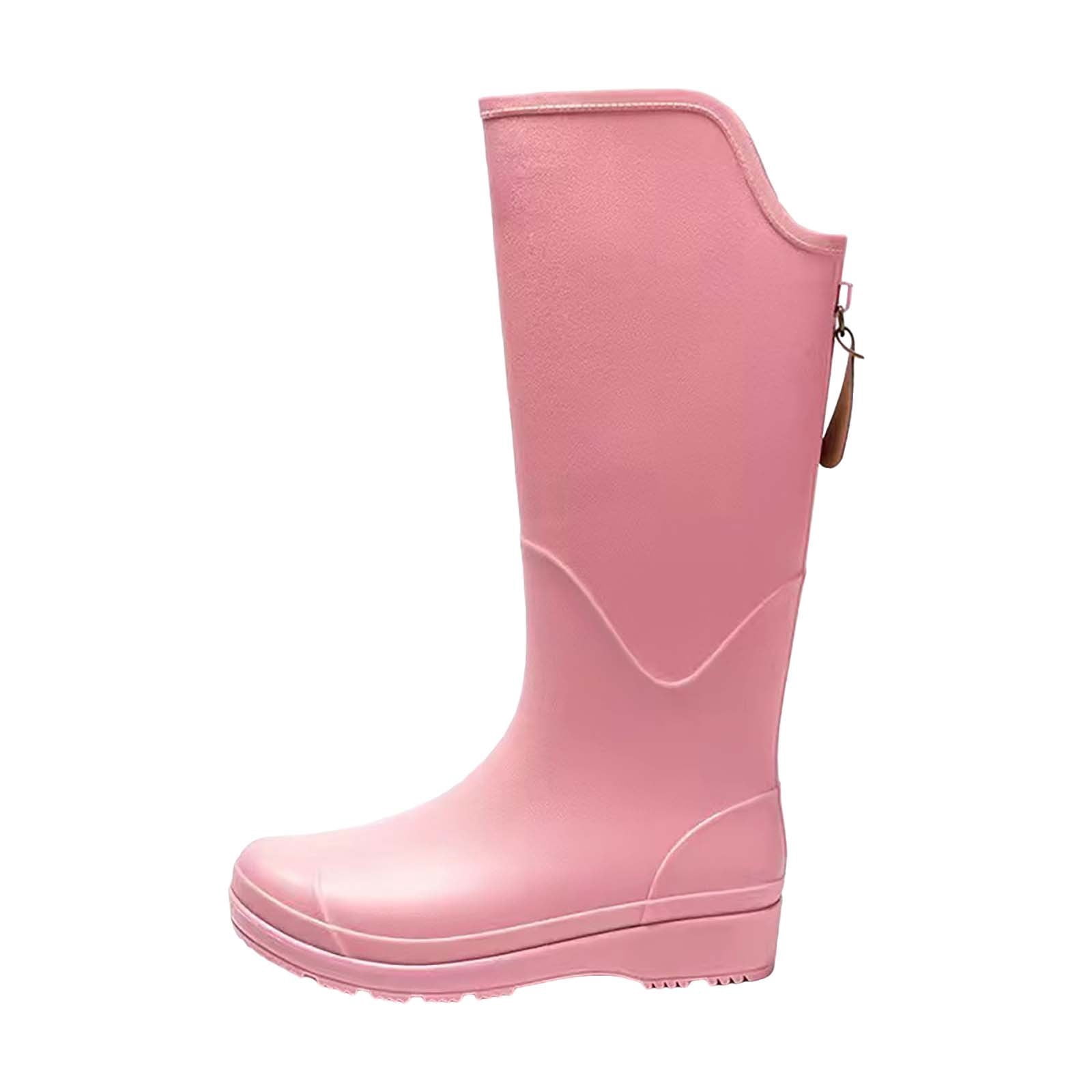 AUDeals Men Women Rain Boots Waterproof High Top Lightweight Rubber ...