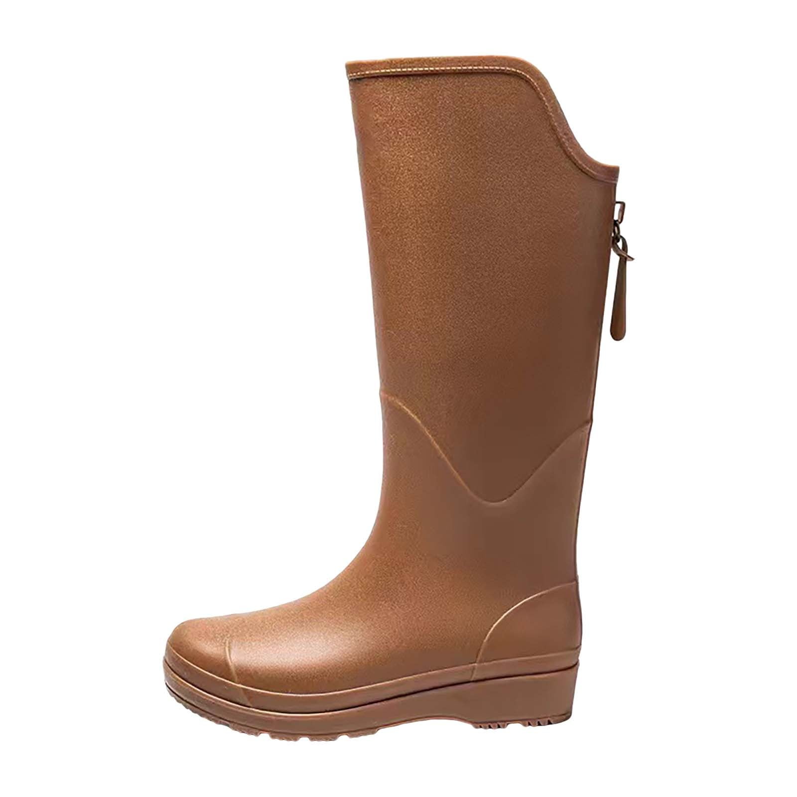 AUDeals Men Women Rain Boots Waterproof High Top Lightweight Rubber ...