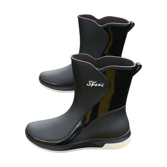 AUDeals Men and Women Rain Ankle Boots Waterproof Slip On Outdoor ...