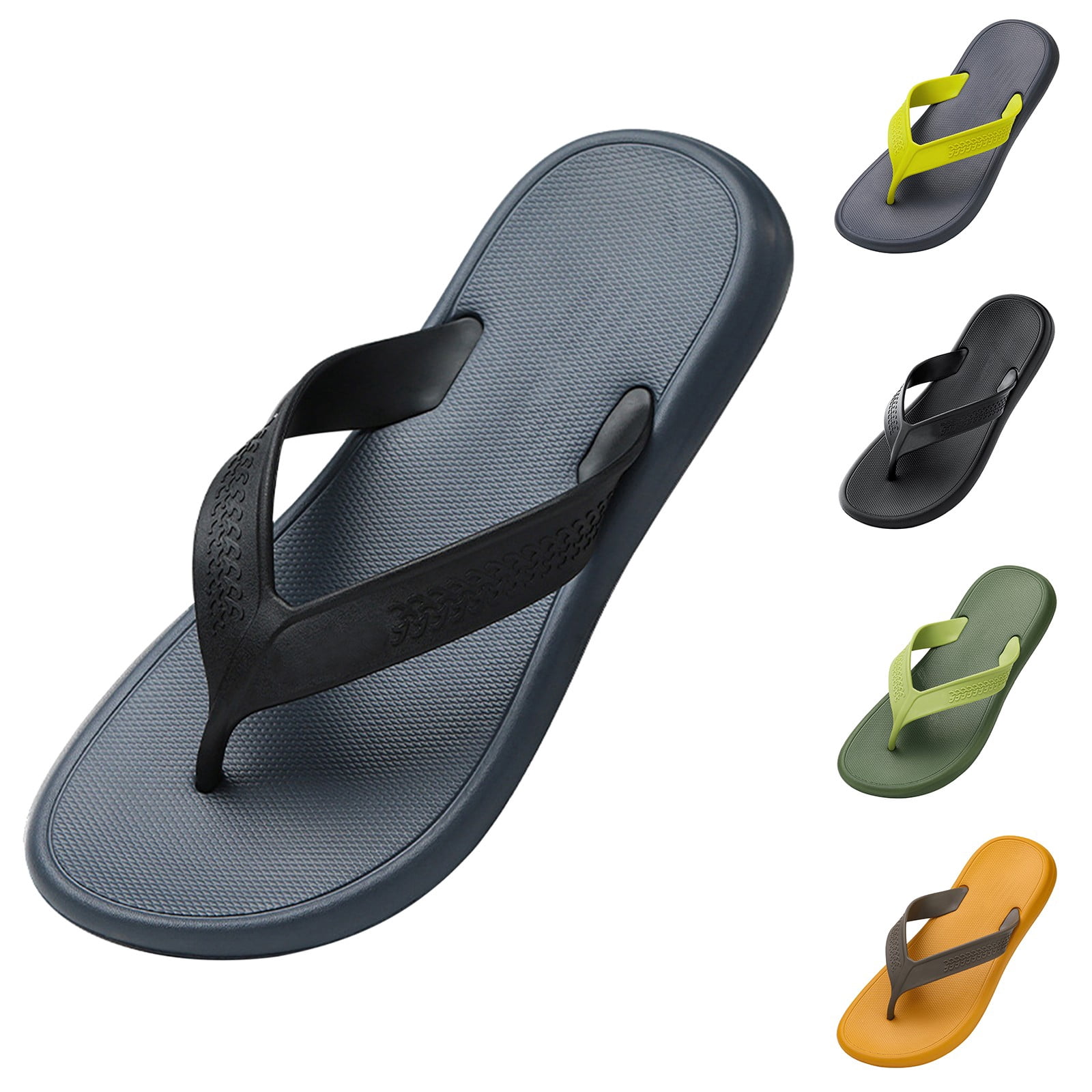 AUDeals Men's Arch Support Flip Flops Orthopedic Thong Sandals Non Slip ...