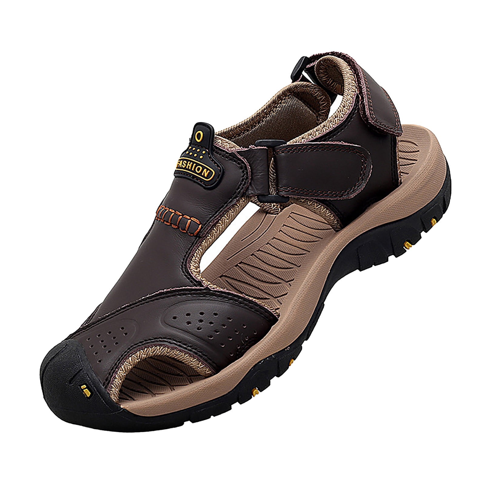AUDeals Men’s Closed Toe Sandals Thick Sole Casual Beach Sandals ...