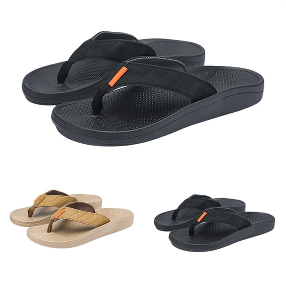 AUDeals Men's Flip Flops Memory Foam Slides Open Toe Arch Support ...