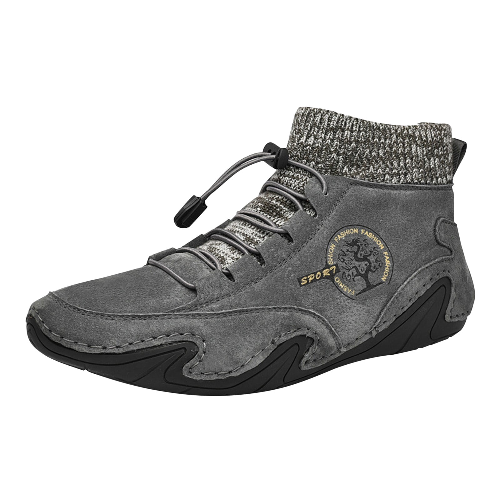 AUDeals Men’s Hand Stitching Slip On Driving Ankle Shoes Leather Sock ...