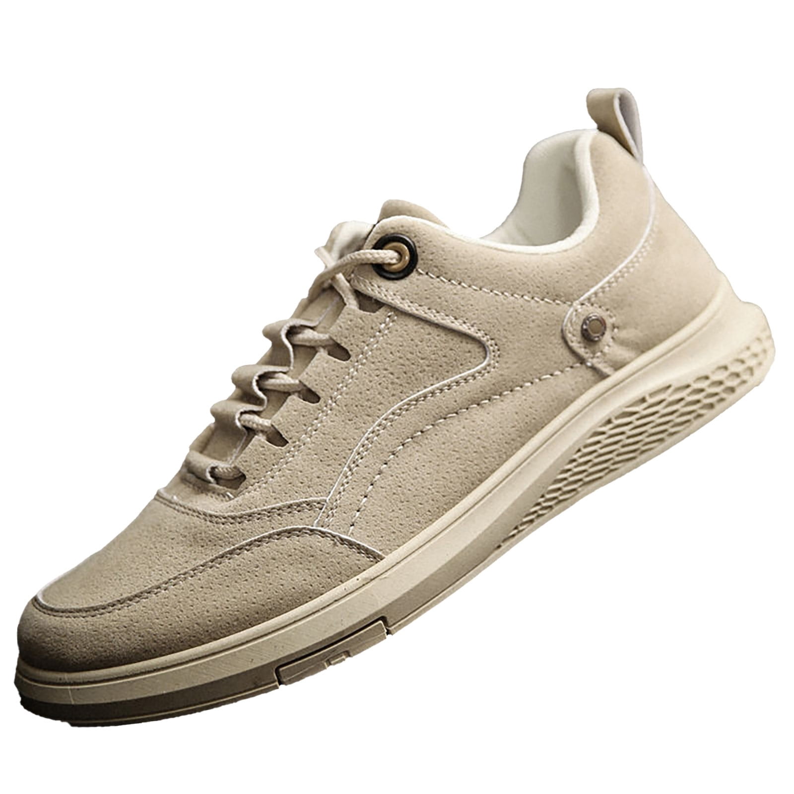 AUDeals Men's Leather Walking Shoes Lace Up Breathable Wear Resistant ...
