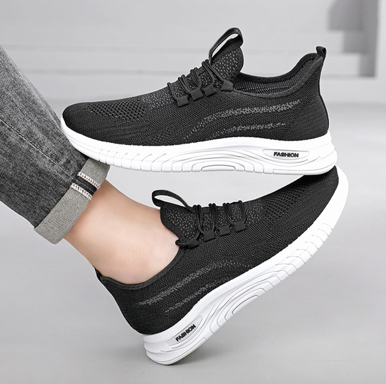 AUDeals Men's Mesh Walking Sneakers Non Slip Casual Workout Shoes ...