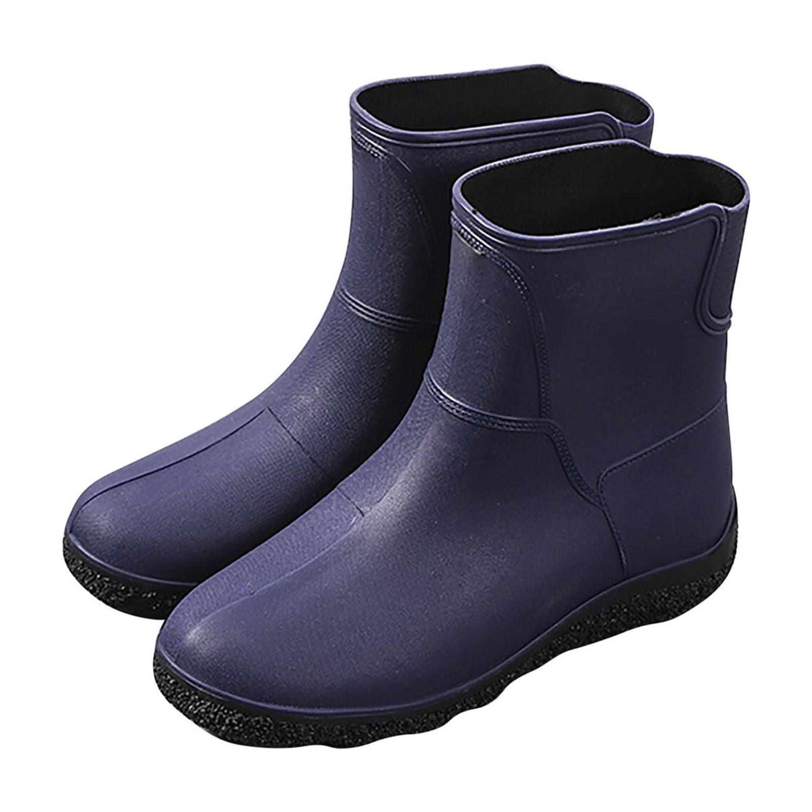 AUDeals Men's Platform Rain Boots Slip On Waterproof Non Slip Rubber ...