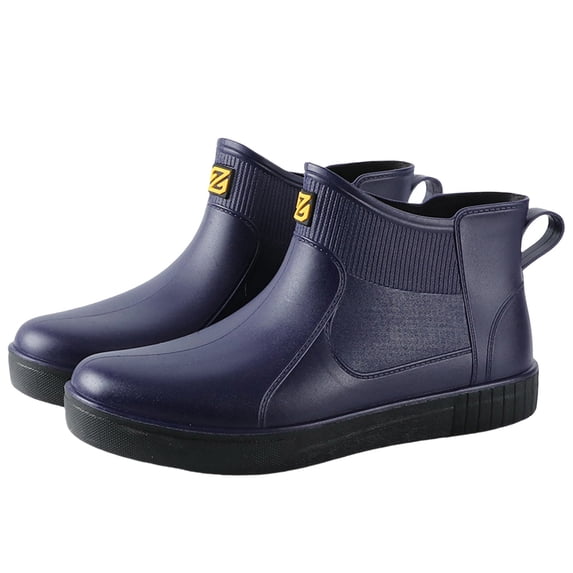 AUDeals Men’s Platform Rain Boots Waterproof Non Slip Rubber Ankle ...