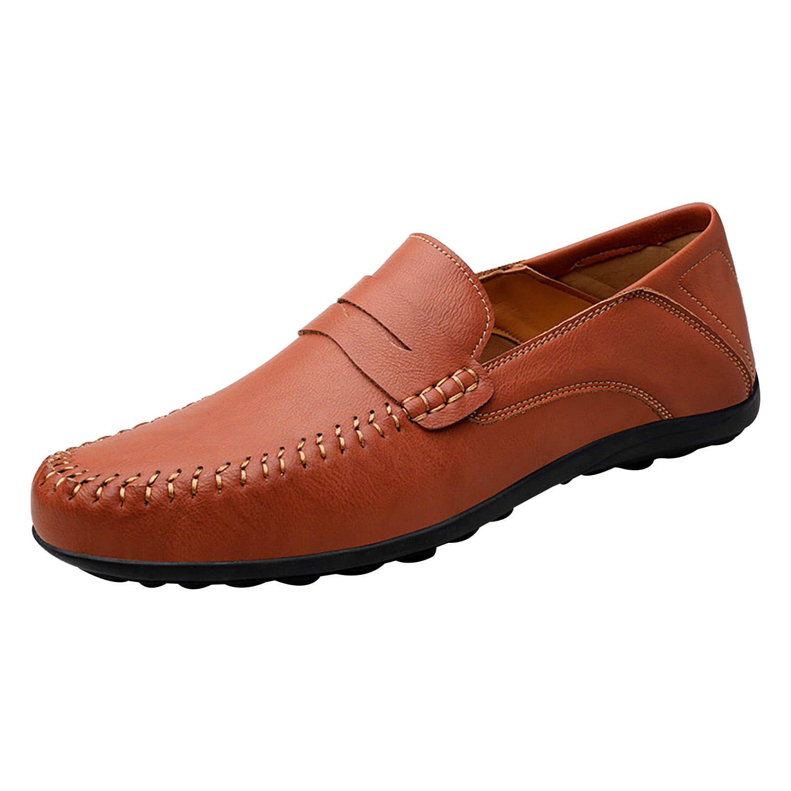 AUDeals Men’s Prom Dress Loafers Leather Business Solid Color Non Slip ...