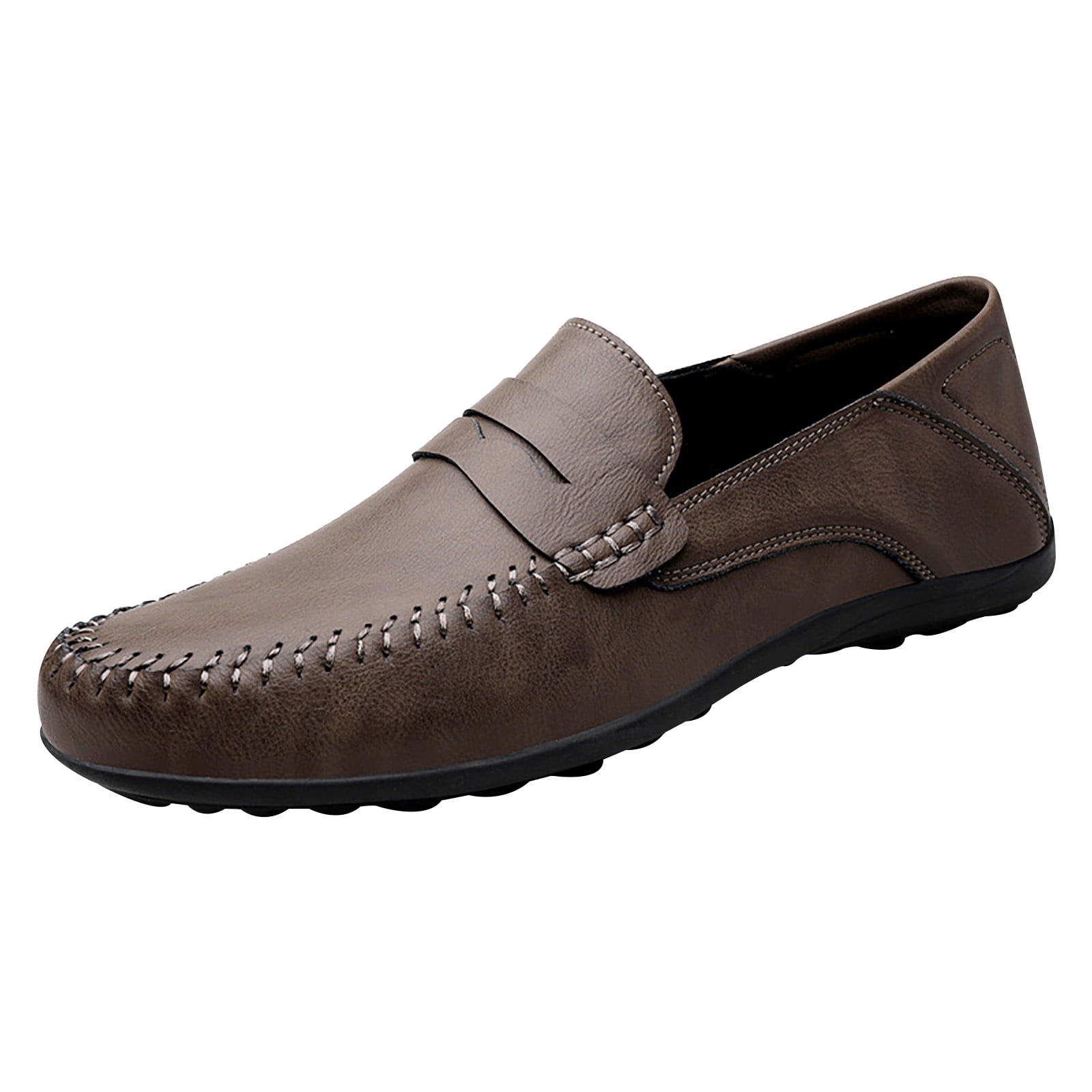 AUDeals Men’s Prom Dress Loafers Leather Business Solid Color Non Slip ...