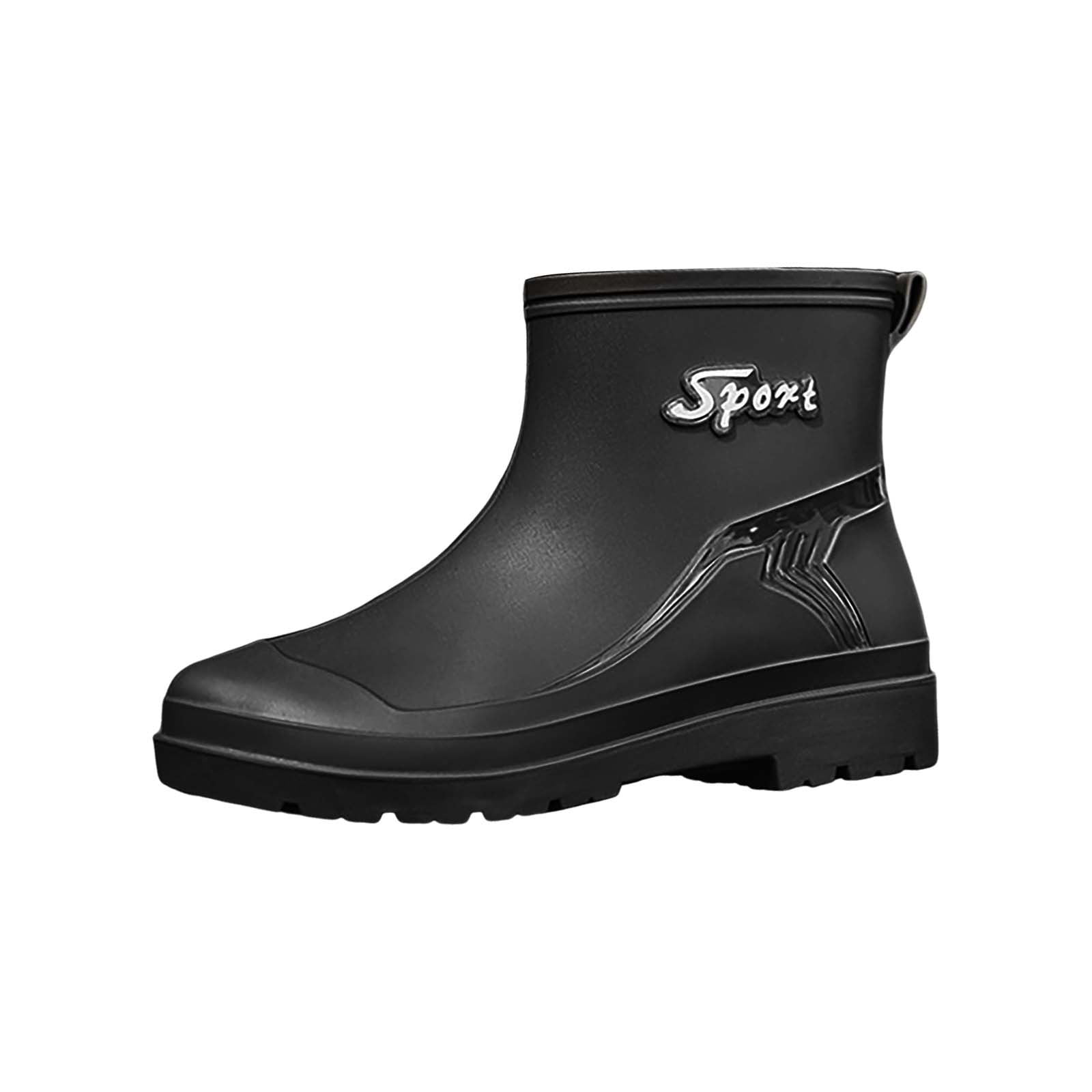 AUDeals Men's Rain Water Shoes Low Top Rubber Short Ankle Boots Non ...