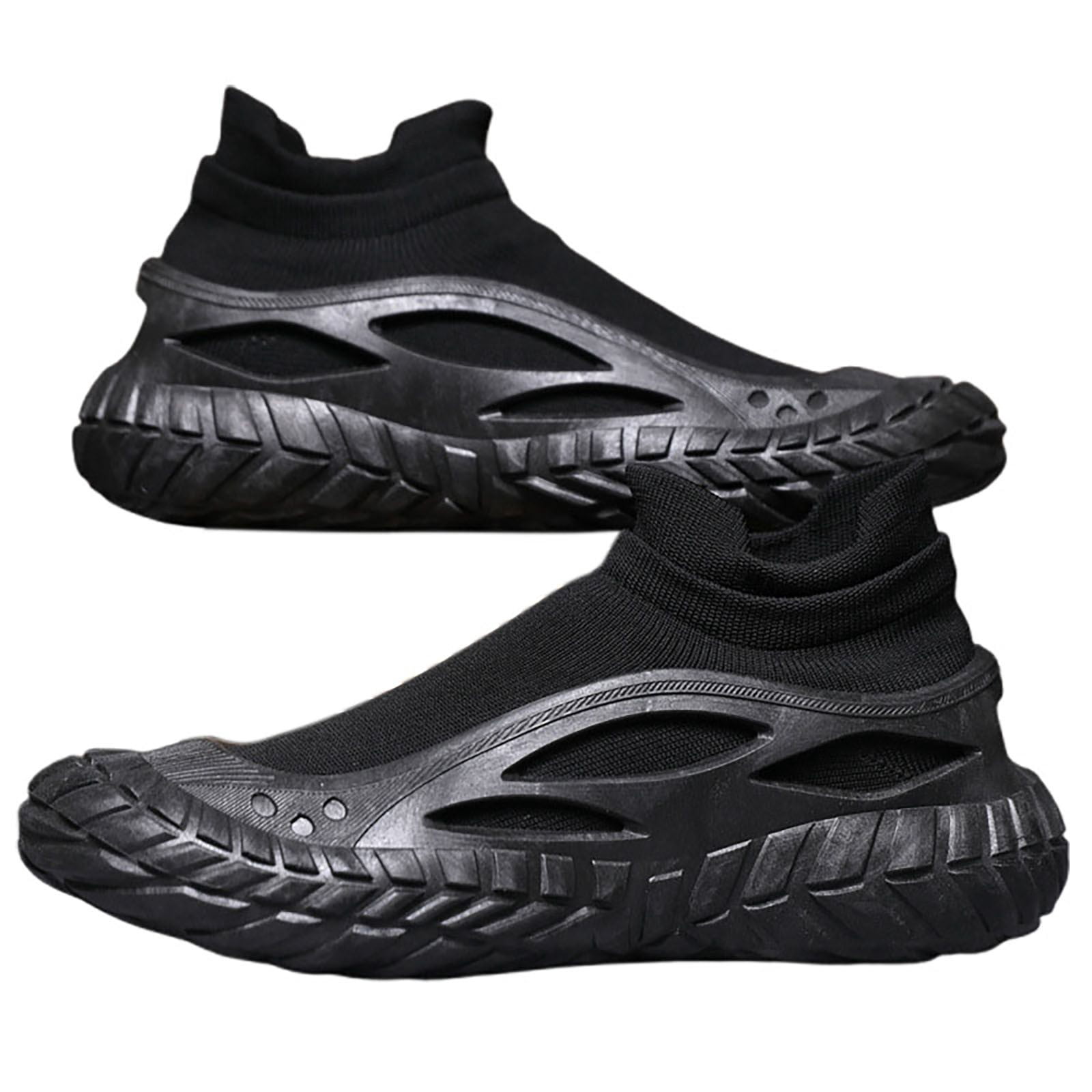 AUDeals Men's Sporty Lace Up Low Top Thick Sole Running Shoes ...