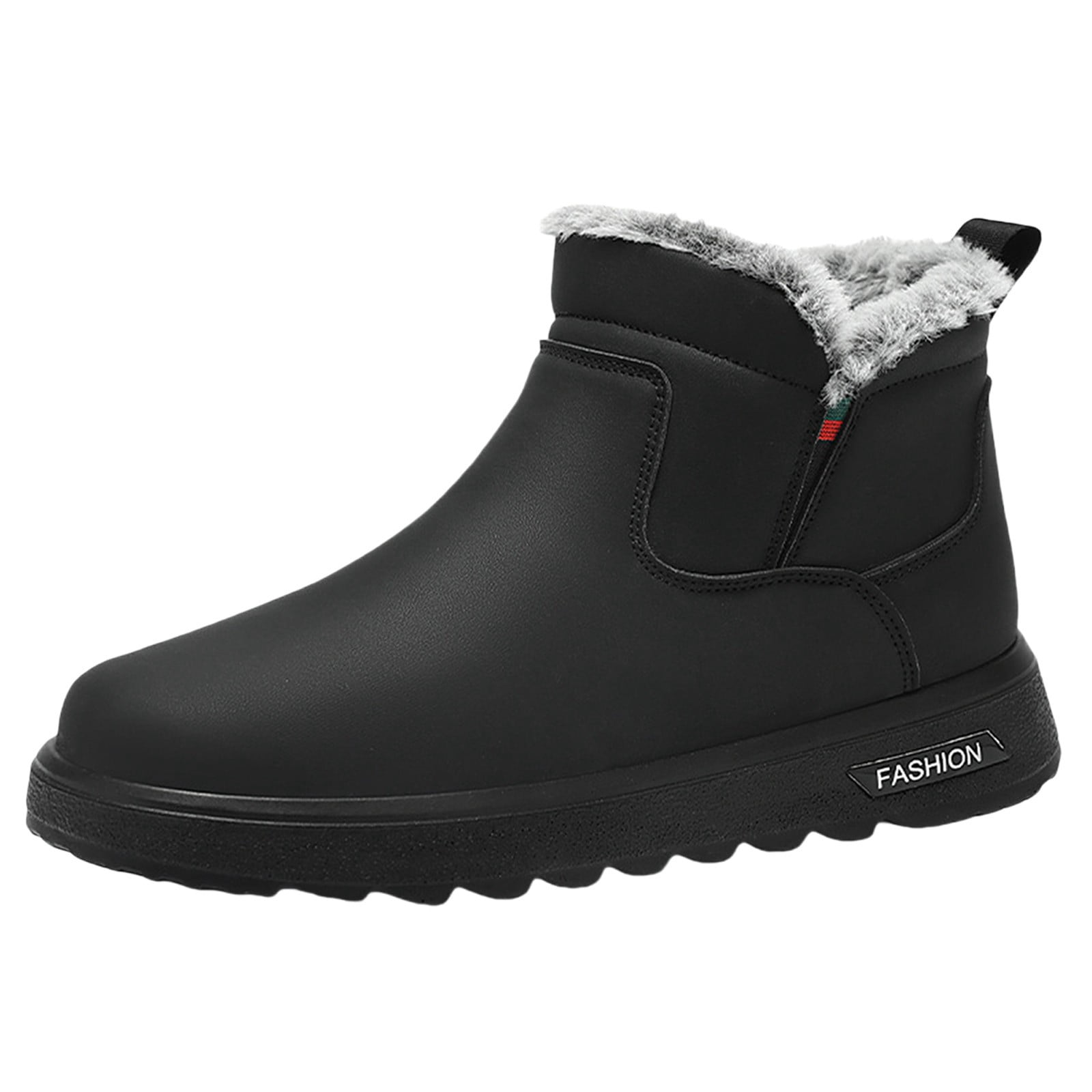 AUDeals Men's Waterproof Snow Boots Fur Lined Anti Slip Insulated ...