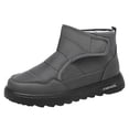 AUDeals Men’s Winter Snow Boots Wide Toe Slip On Fur Lined Waterproof ...
