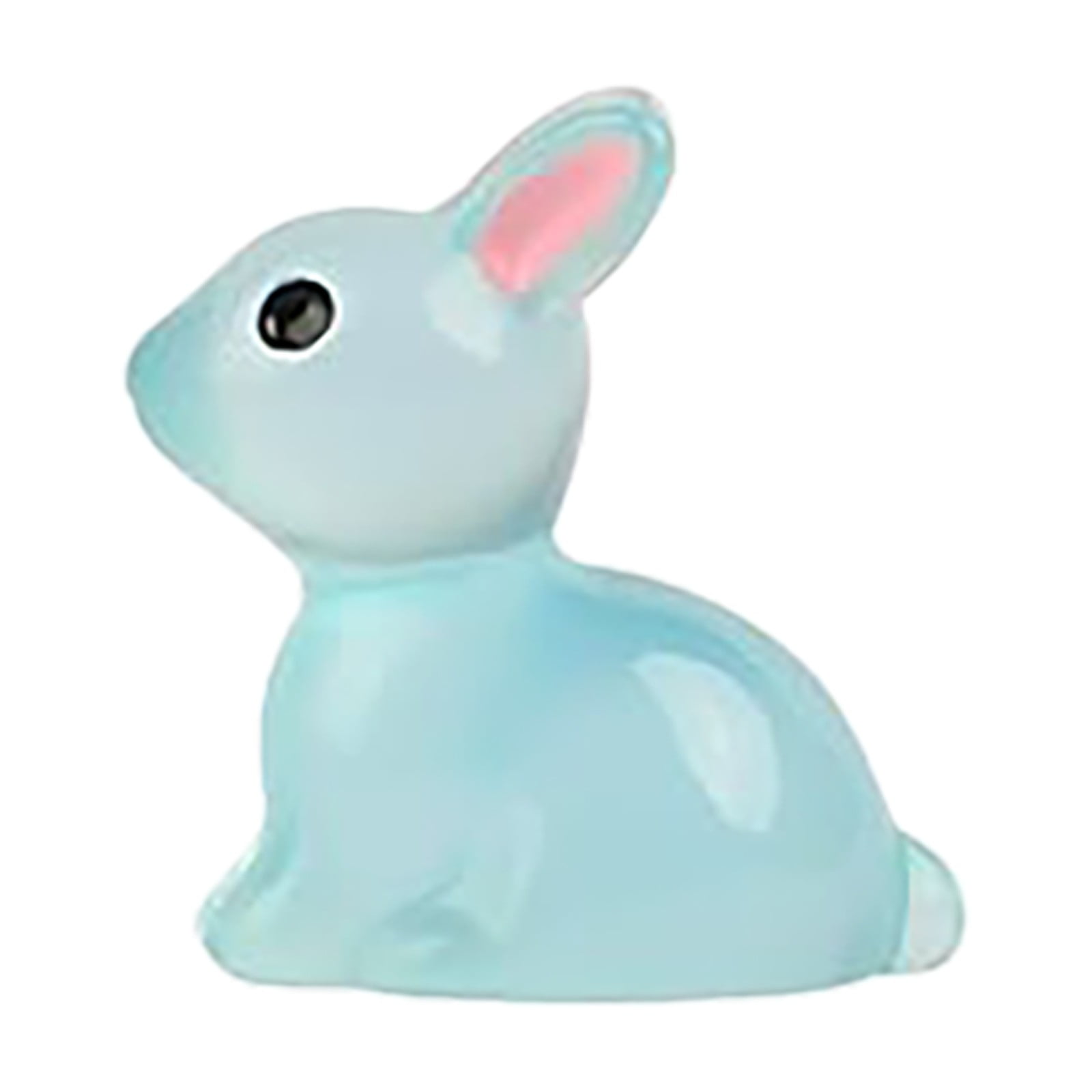 AUDeals Mini Glowing Rabbit Statue Light Up Dark Resin Rabbit Figure ...