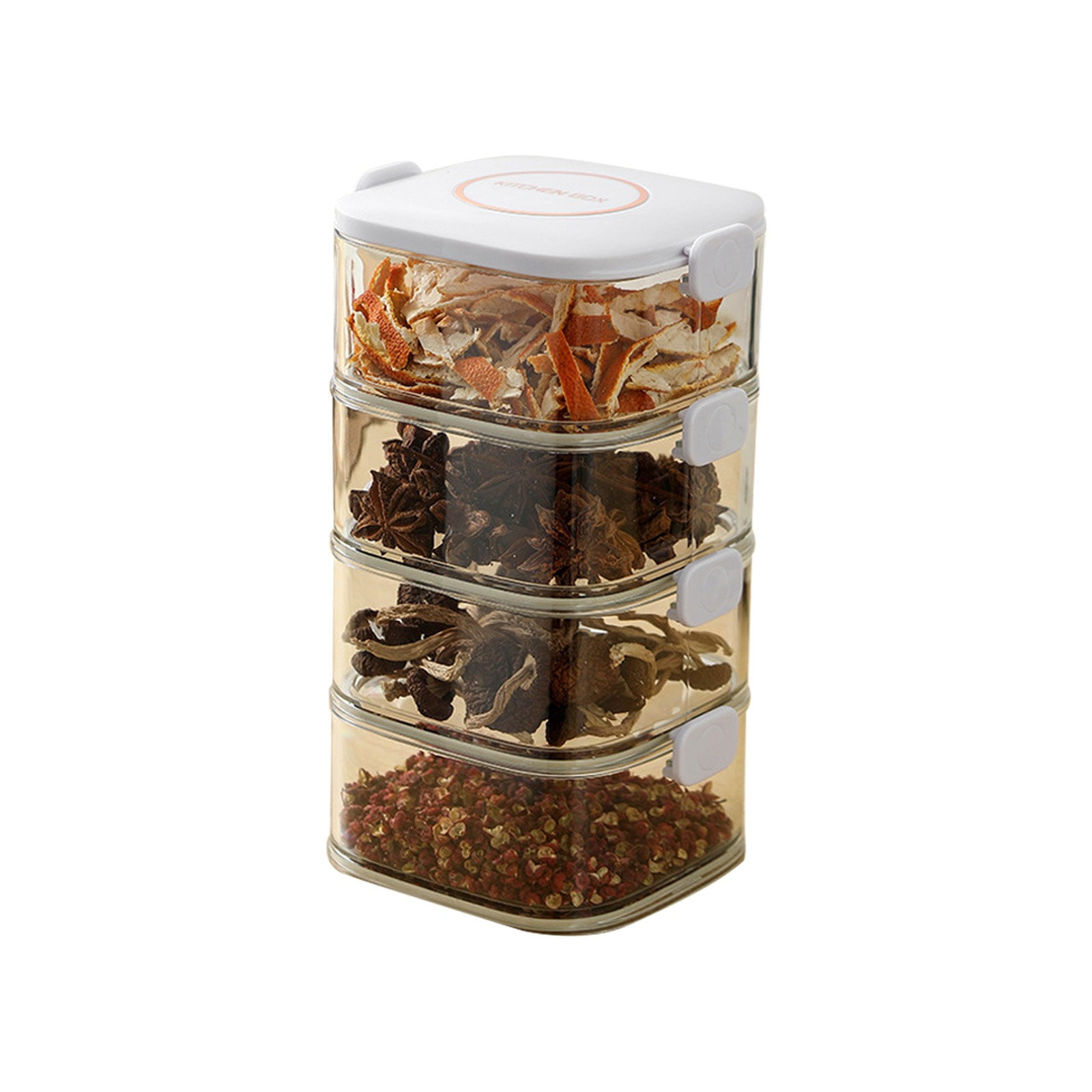 AUDeals Modular Spice Rack Organizer Seasoning Box Set with Airtight ...