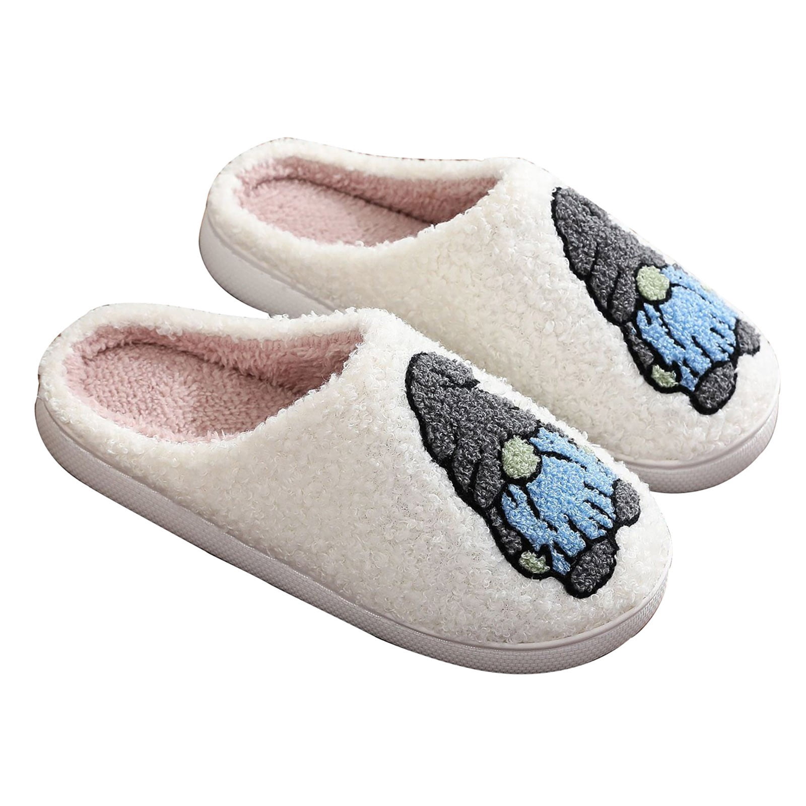 AUDeals Plush Slippers for Women and Men, Soft Fluffy House Slides with ...