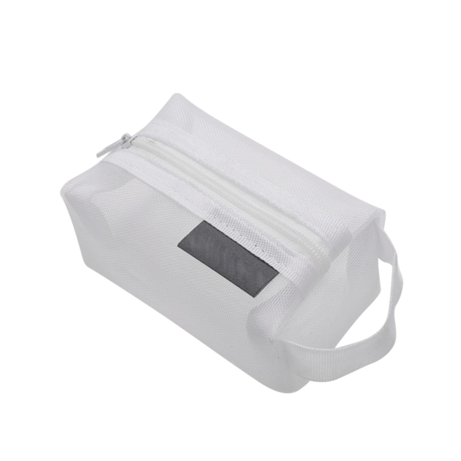 AUDeals Portable Square Mesh Cosmetic Bag Zippered Water-Resistant ...