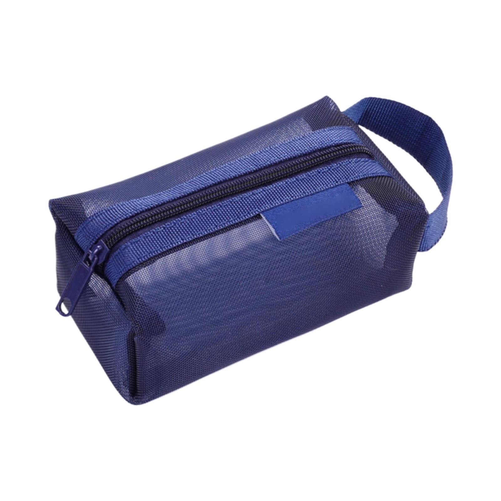 AUDeals Portable Square Mesh Cosmetic Bag Zippered Water-Resistant ...