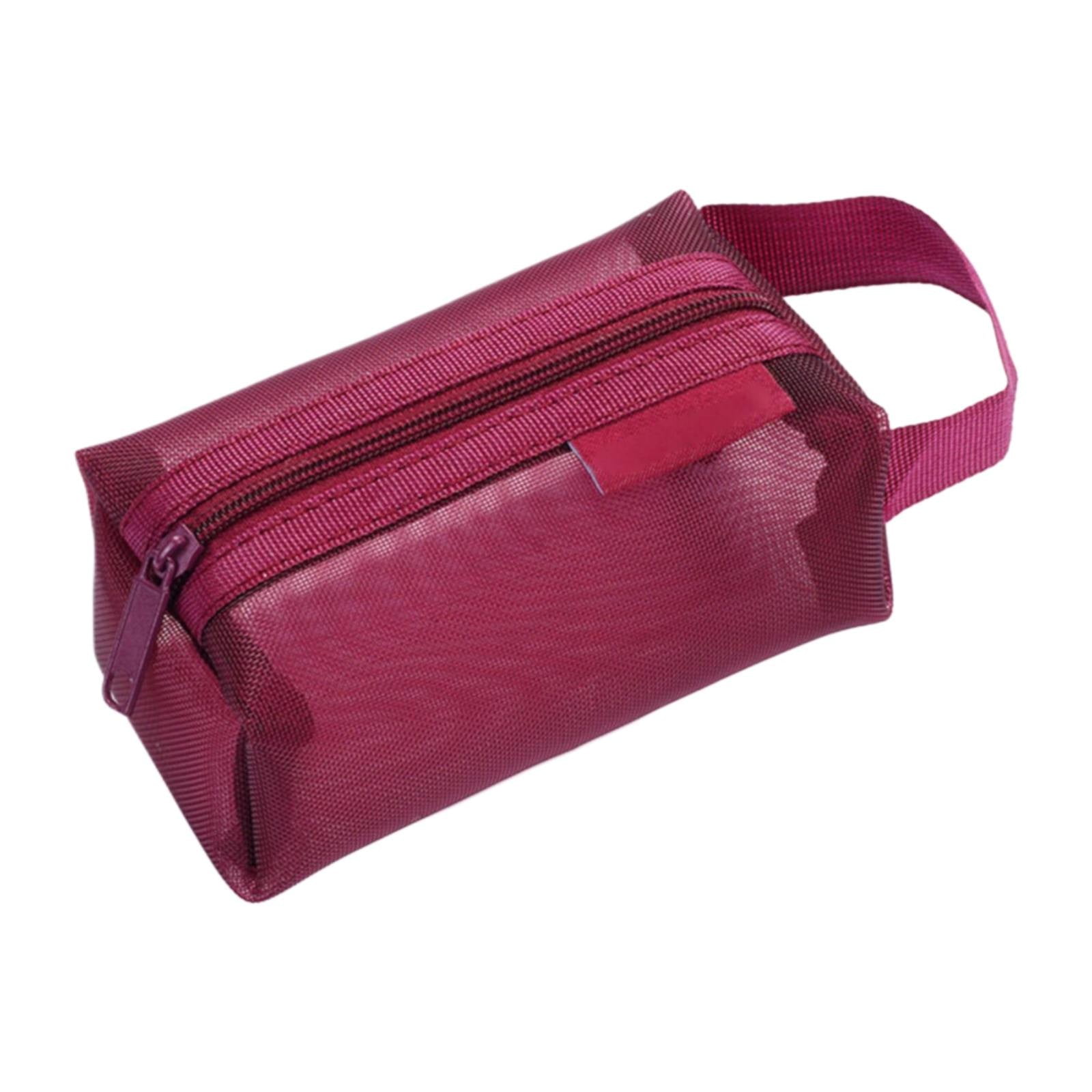 AUDeals Portable Square Mesh Cosmetic Bag Zippered Water-Resistant ...