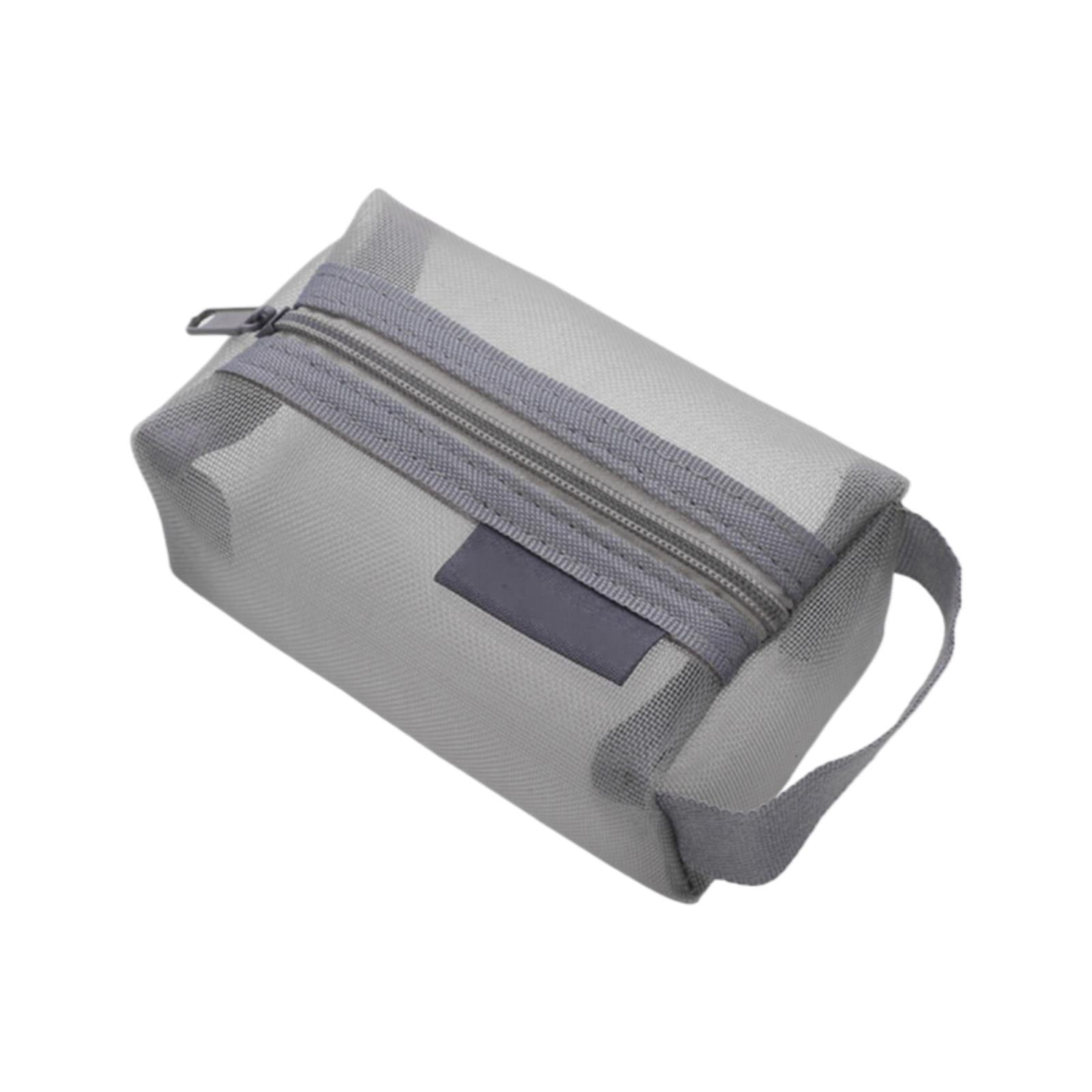 AUDeals Portable Square Mesh Cosmetic Bag Zippered Water-Resistant ...