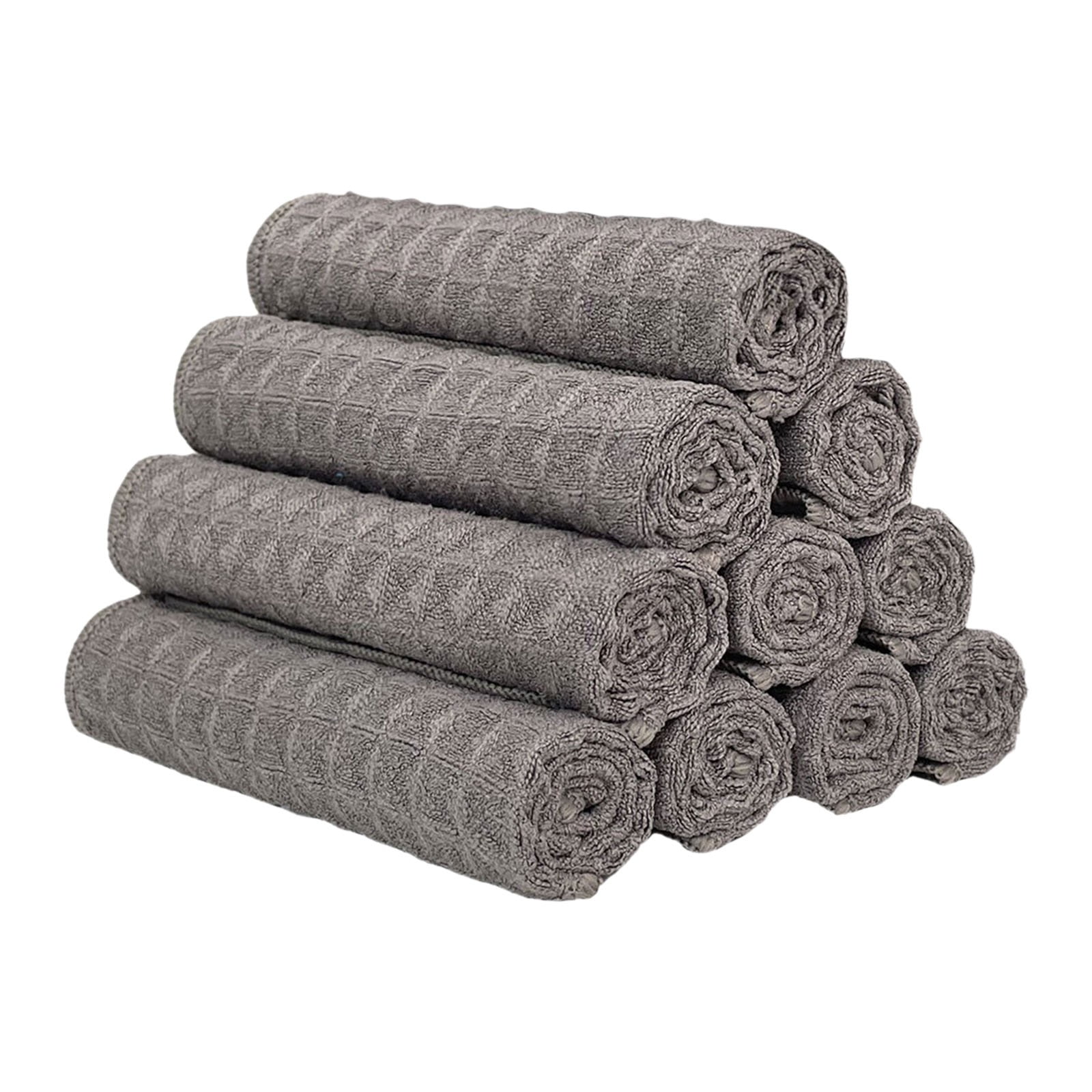 AUDeals ‌Premium Cotton Kitchen Towels & Dishcloths Set of 8 Ultra Absorbent, Quick-Drying Dish ...