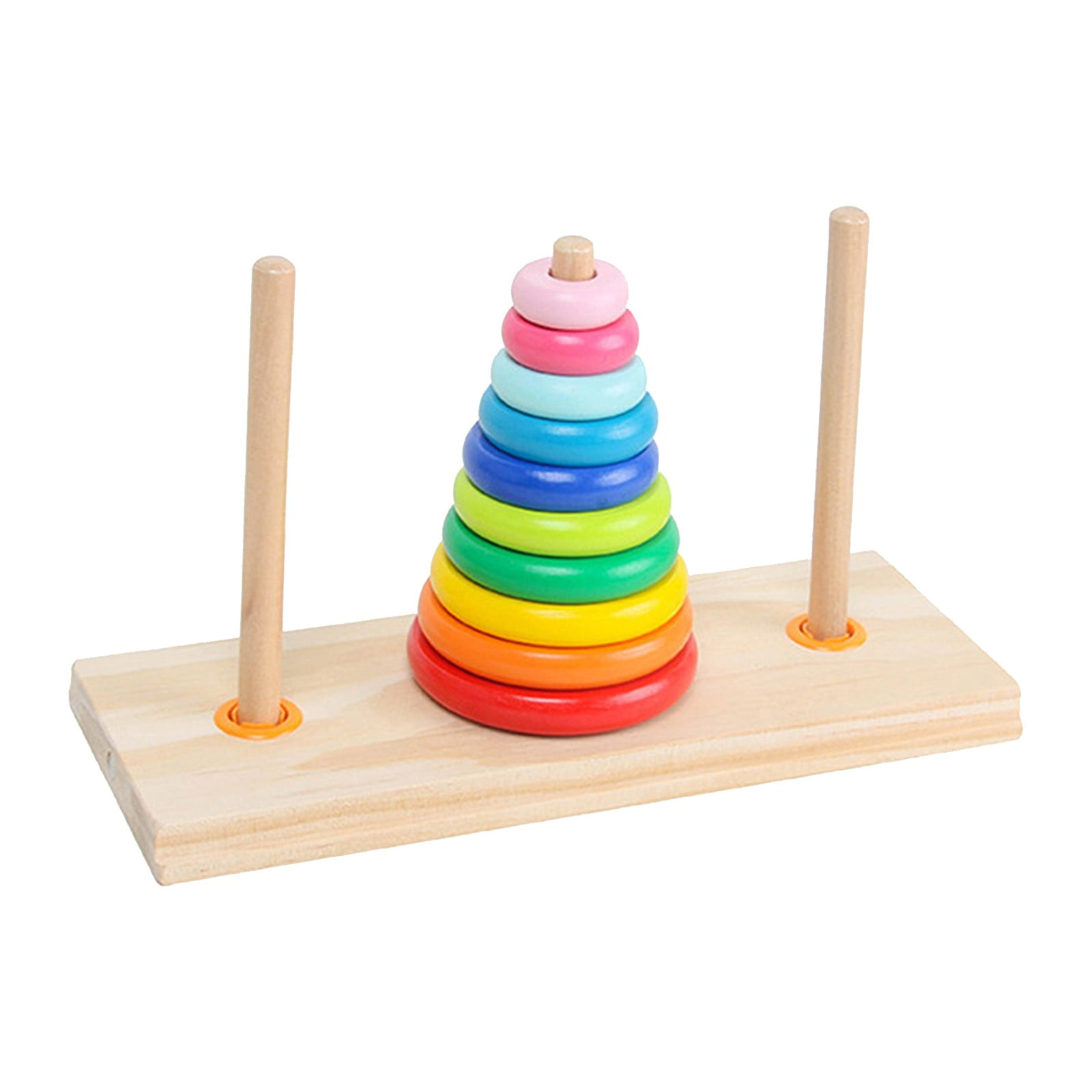 AUDeals Puzzle Game Wooden Tower, Wooden Color Ten Layer Tower Logical ...