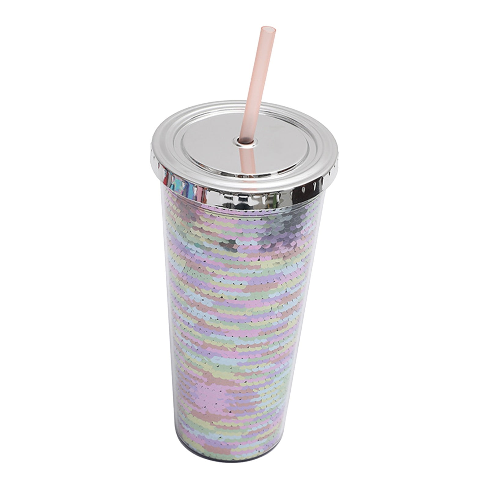 AUDeals Reusable Drinking Cups with Lid and Straw Reusable Plastic Cups ...