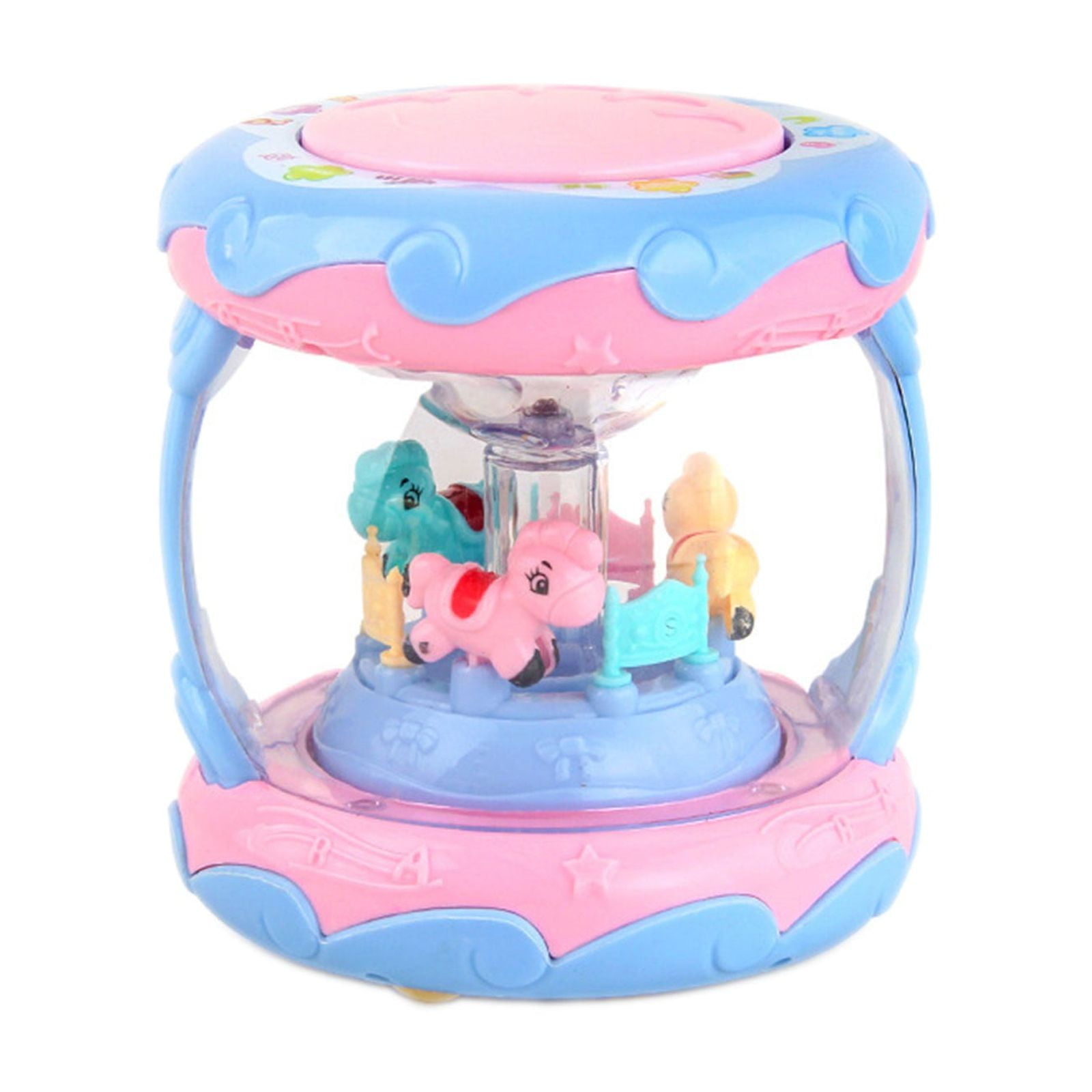 AUDeals Rotating Horse Clapping Drum with Music Lights Early Learning ...