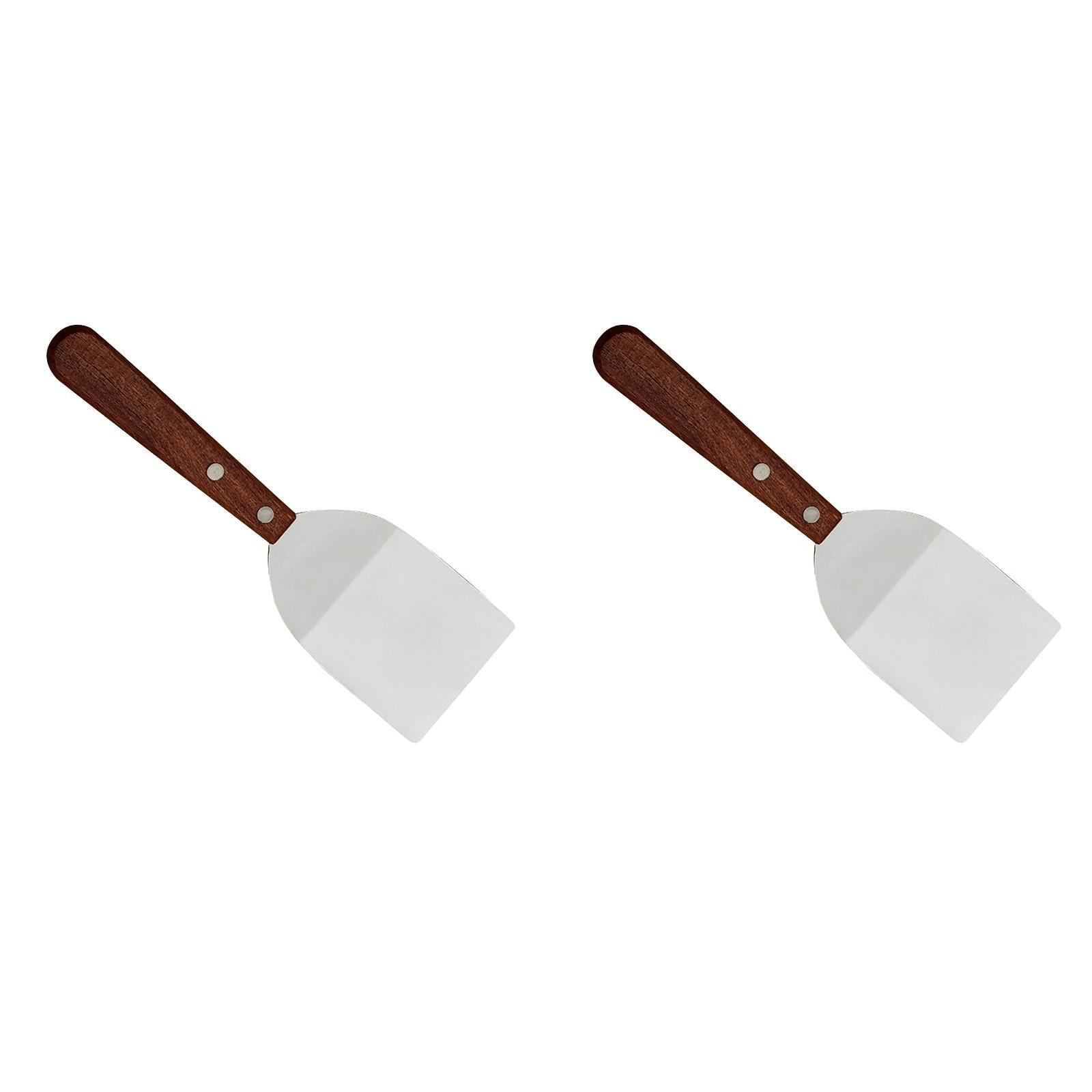 AUDeals Small Brownie Cookie Spatula Set Metal Stainless Steel Wood ...
