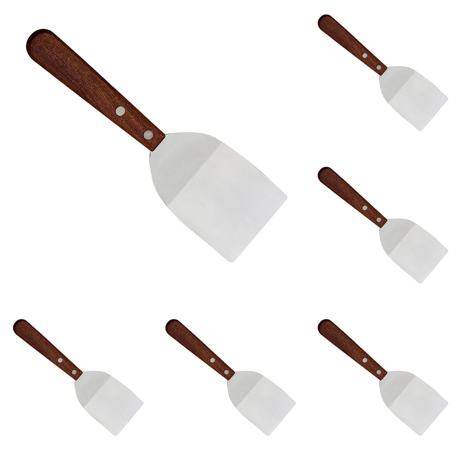 AUDeals Small Brownie Cookie Spatula Set Metal Stainless Steel Wood ...