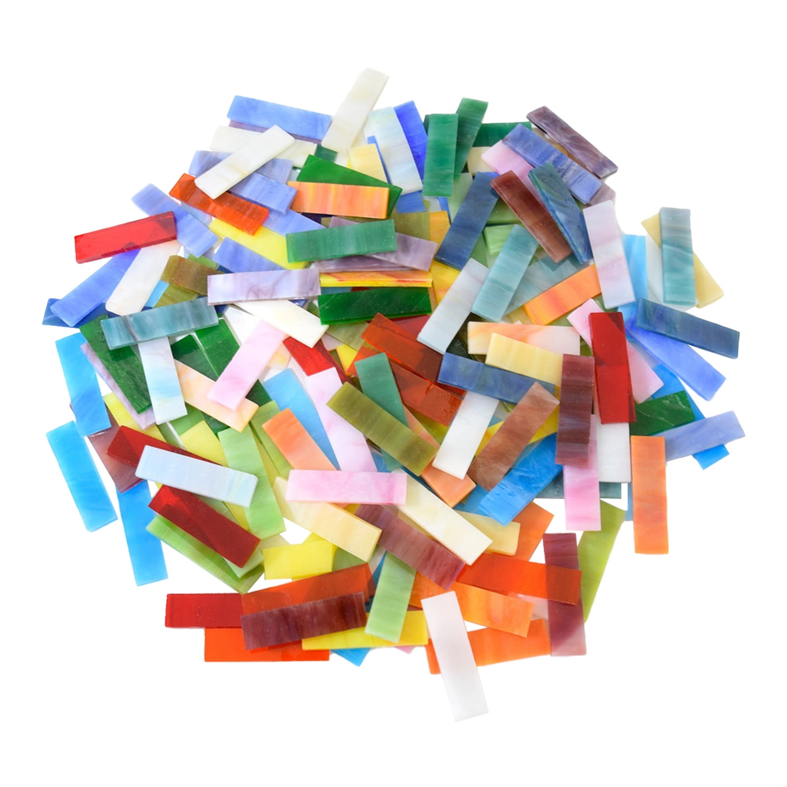 AUDeals Stained Glass Tiles for Crafts 280g Glass Pieces for Home Decor Stained Glass Supplies ...