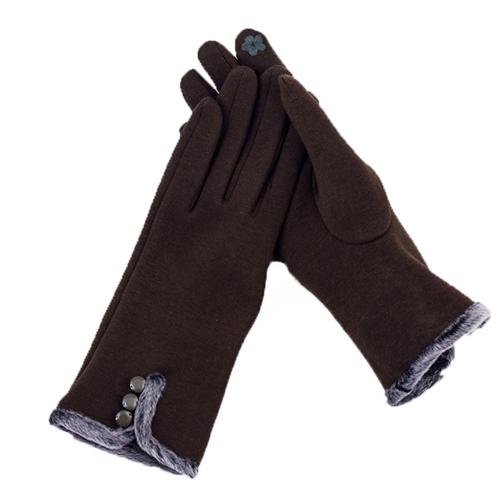 AUDeals Thermal Winter Gloves Three Open Gloves Winter Women's Velvet Thermal Gloves Cycling and ...