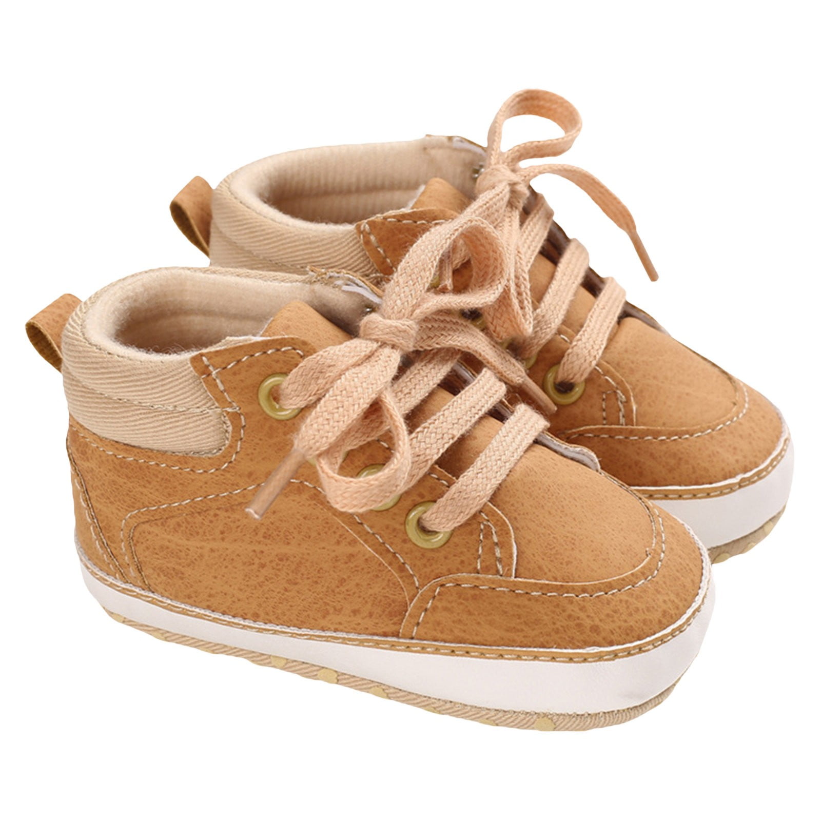 AUDeals Toddler Baby High Top Canvas Sneakers, Lace-Up Soft Sole Anti ...