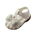 AUDeals Toddler Girls Cutout Closed Toe T Strap Princess Sandals with ...