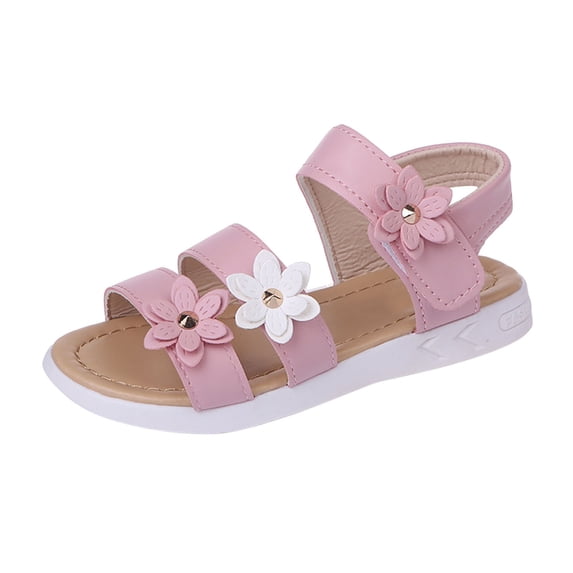 AUDeals Toddler Girls Flower Sandals - Open Toe Soft Strap Non Slip ...