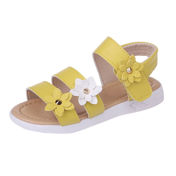 AUDeals Toddler Girls Flower Sandals - Open Toe Soft Strap Non Slip ...