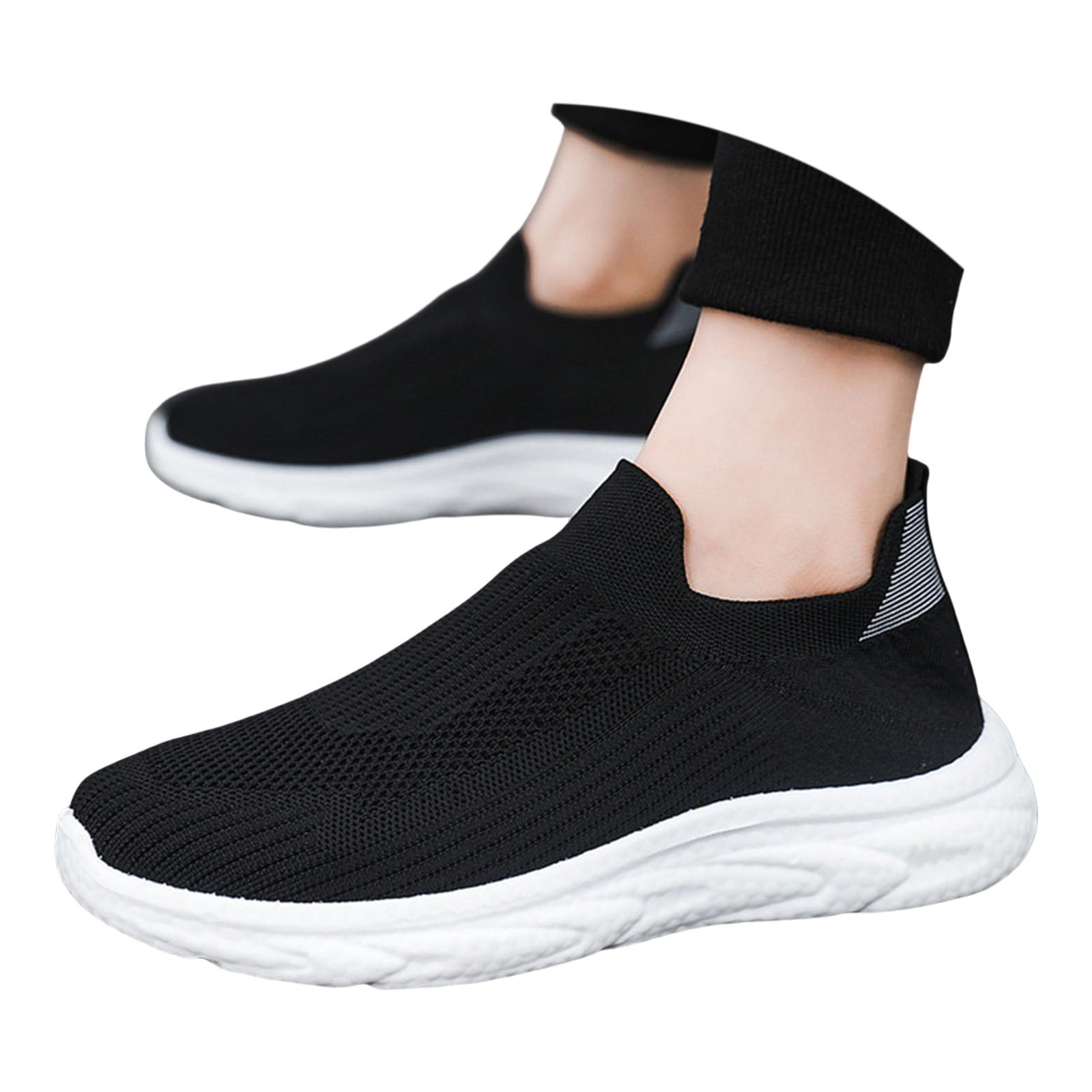 AUDeals Unisex Tennis Shoes Mesh Sneakers Slip On Walking Shoes for Gym ...