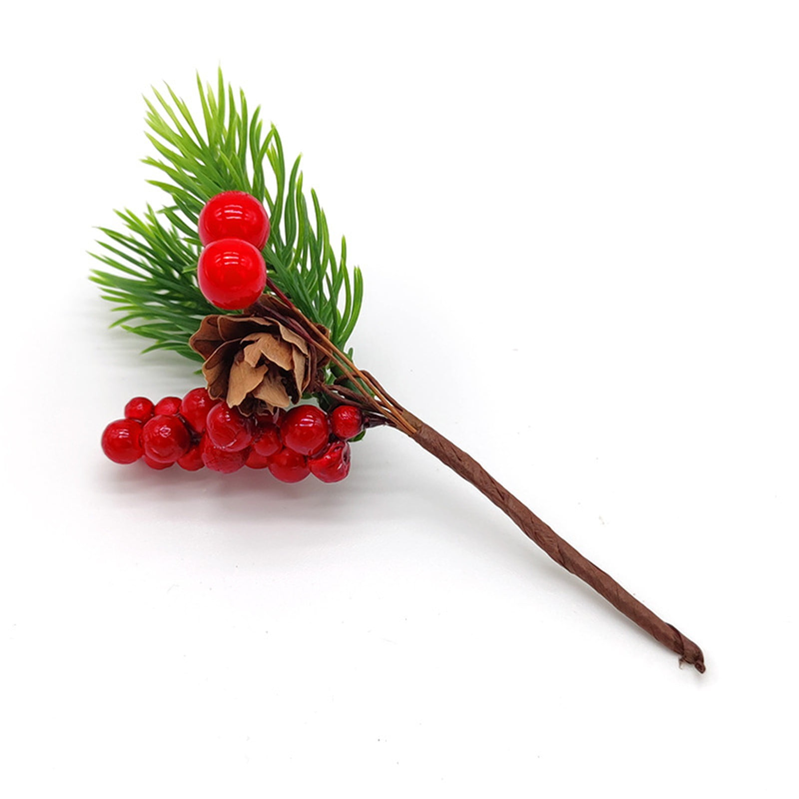 AUDeals Vibrant Red Berry and Holly Sprigs | Artificial Craft Branches ...