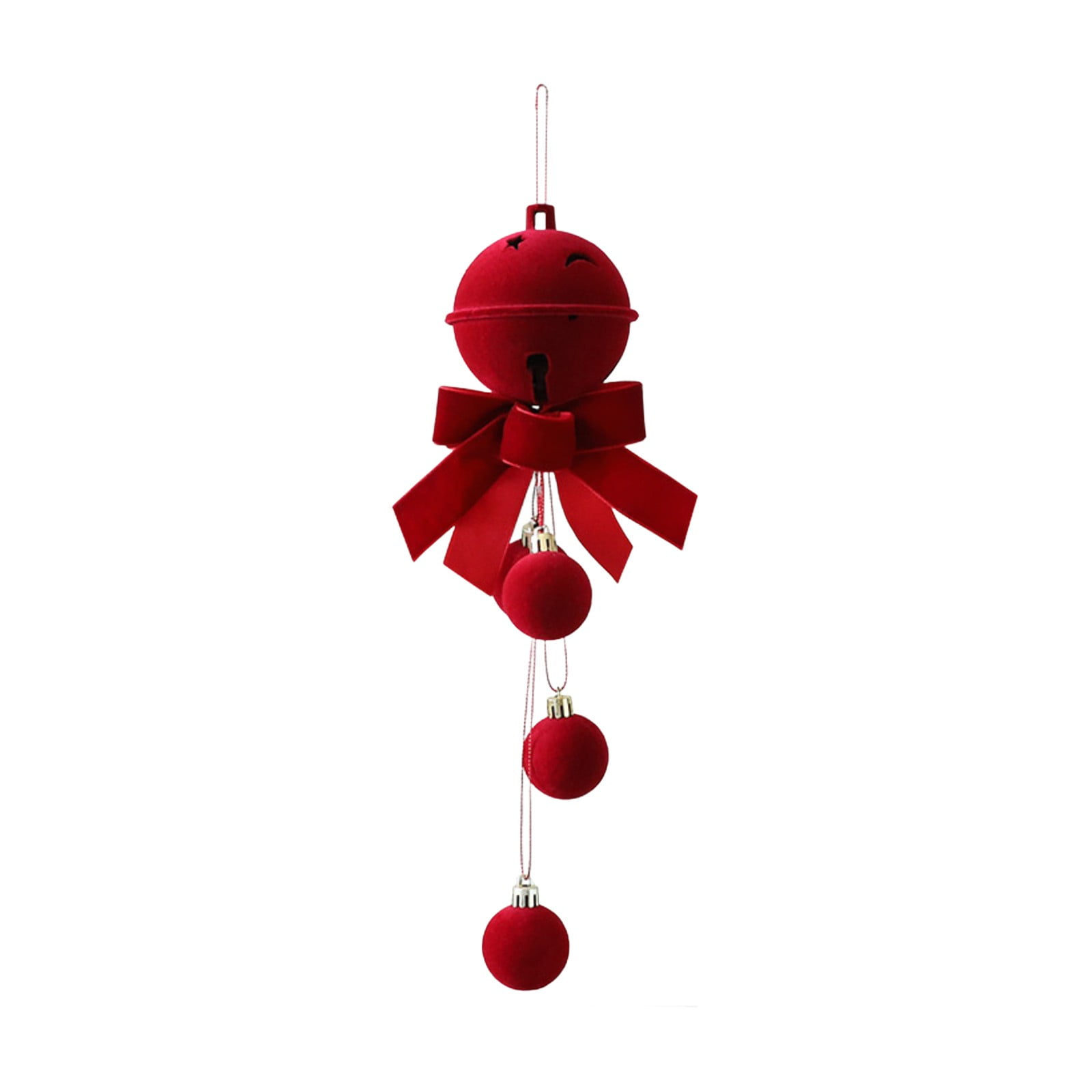 AUDeals Winter Wonderland Flocked Bell Versatile DIY Christmas Ornament ...