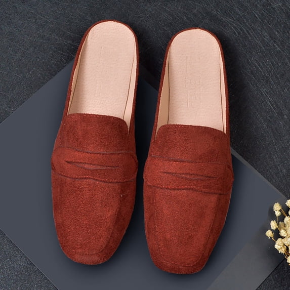 AUDeals Women Flat Half Slippers, Casual Wearable Mules, Solid Color ...