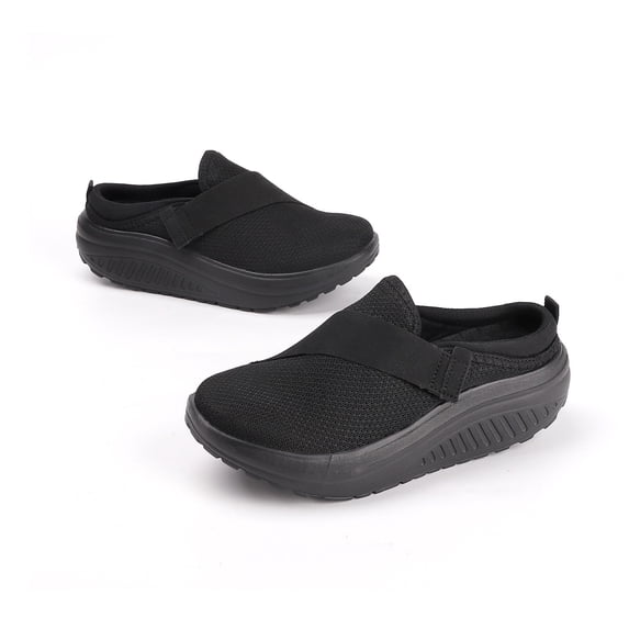 AUDeals Women Knitted Platform Mules, House Slippers with Arch Support ...