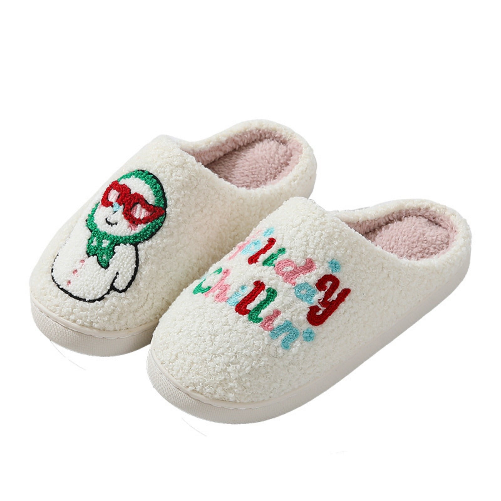 AUDeals Women Men Warm House Slippers Soft Slip On Cotton Indoor ...