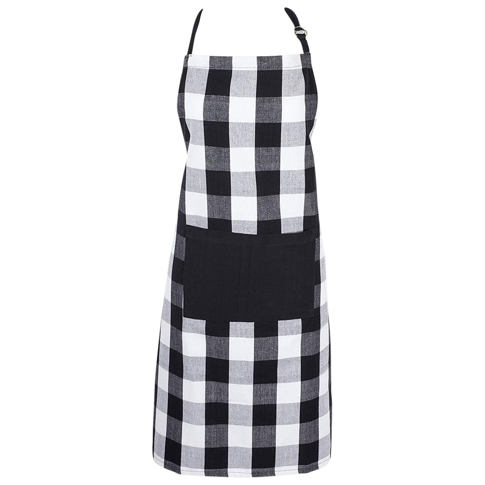 AUDeals Women's Apron Hanging Neck Apron Check Chef Apron Plaid Apron ...
