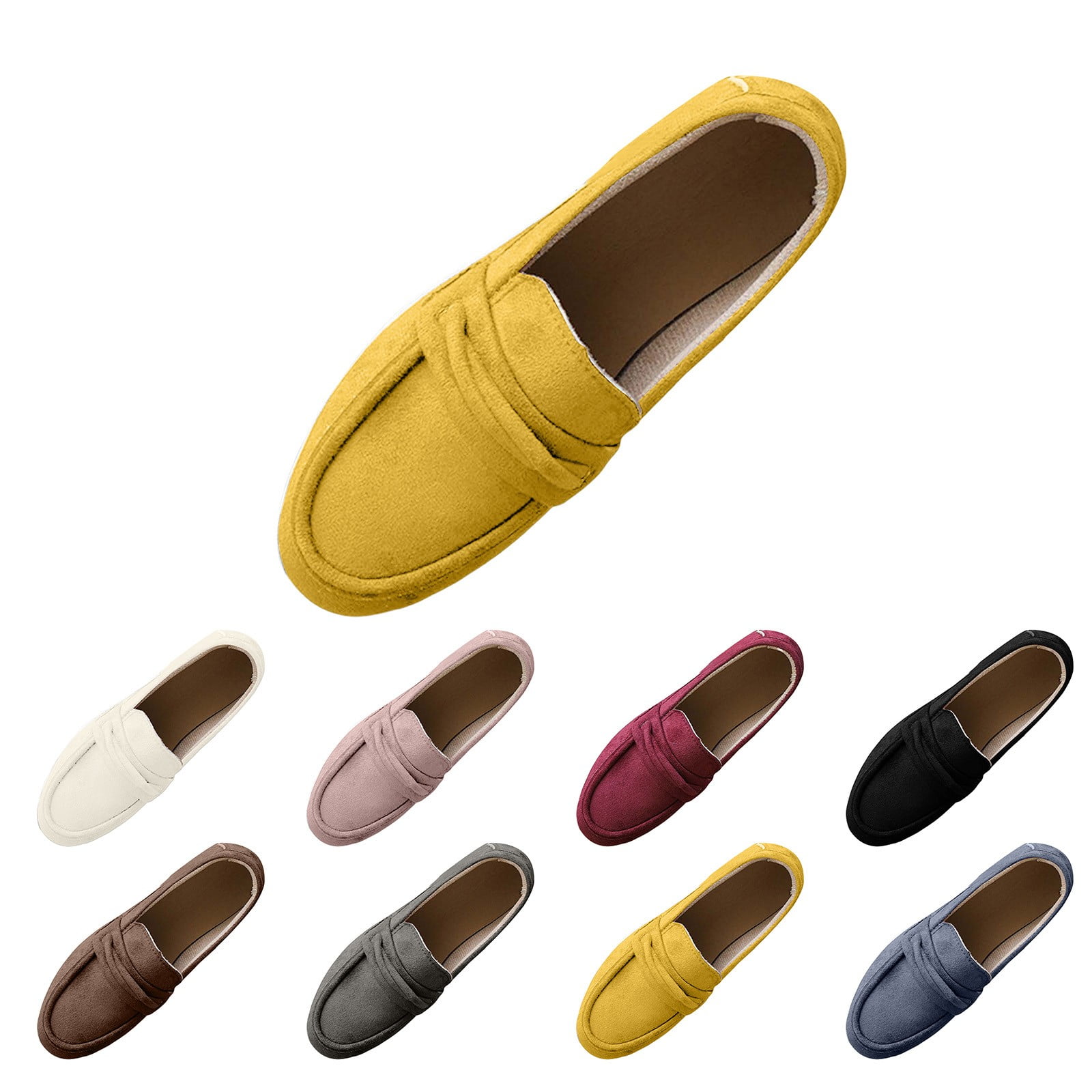AUDeals Women's Ballet Flats, Round Toe Slip On Shoes with Soft Comfort ...
