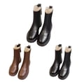 AUDeals Women's Chelsea Boots, Thick Sole Slip On Shoes with Fur Lining ...