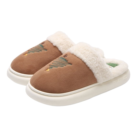 AUDeals Women’s Christmas Slippers Memory Foam Thick Sole Cotton House ...
