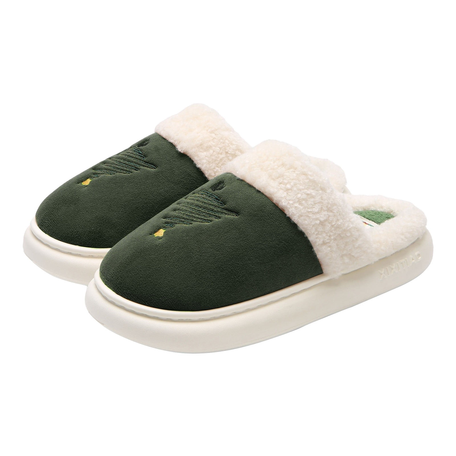 AUDeals Women’s Christmas Slippers Memory Foam Thick Sole Cotton House ...
