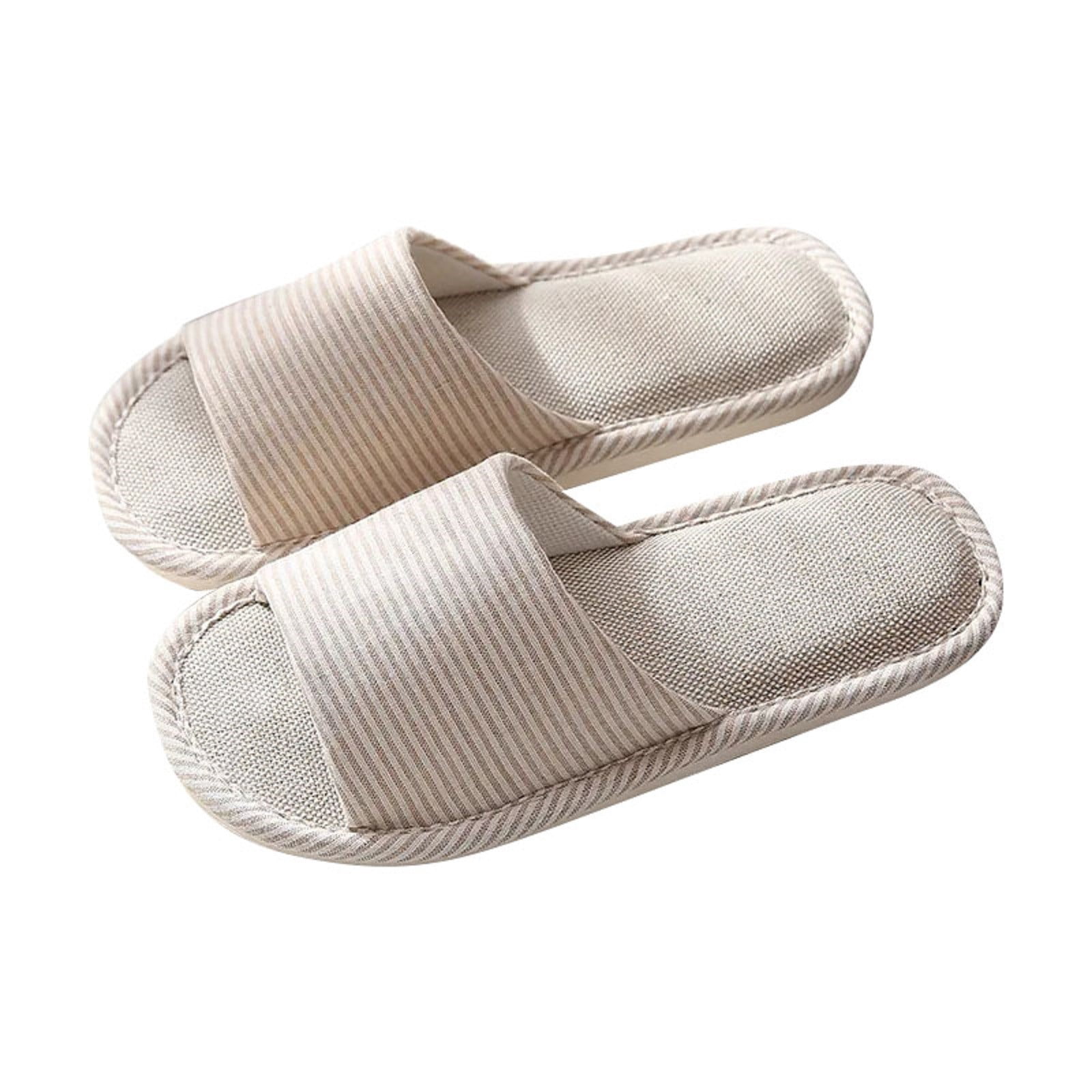 AUDeals Women’s Christmas Slippers Open Toe Memory Foam House Slippers ...