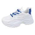 AUDeals Women’s Chunky Mesh Sneakers Thick Sole PU Leather Platform ...