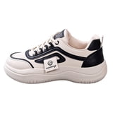 AUDeals Women's Chunky Platform Sneakers Leather Surface Non Slip ...
